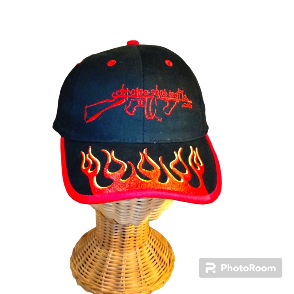 Chrome Shop Mafia Rare Red Flame Trucker Hat. "Bilt B… - Gem